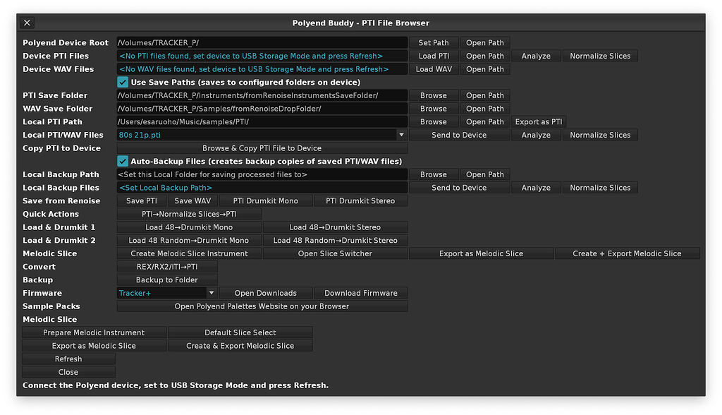 Polyend Buddy (Early Access) - Renoise tool for import + export of PTI (Drum Slice, Melodic ...