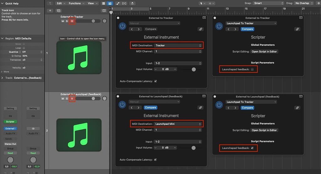 Triggering Track changes in Performance Mode via Launchpad - solution ...